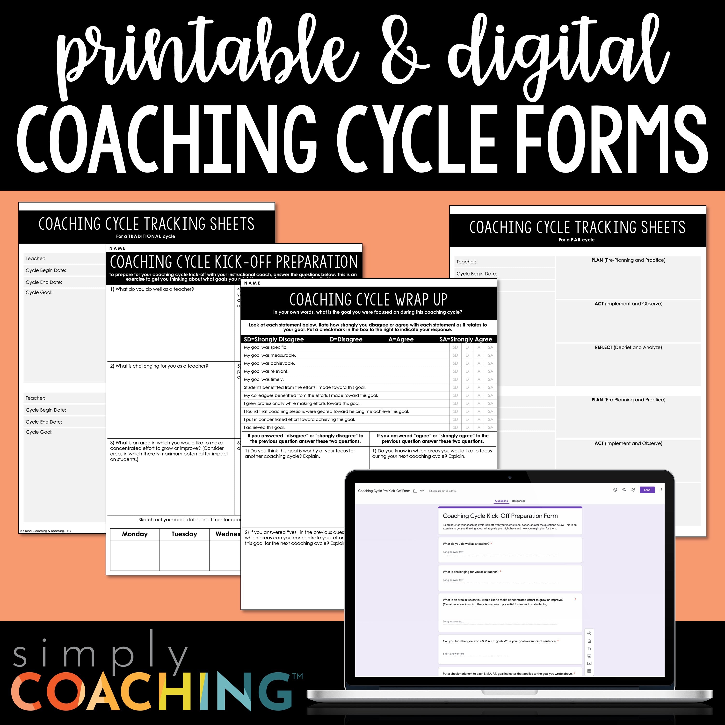 Coaching Cycle Prep & Wrap-Up Forms | Instructional Coaching – Simply ...
